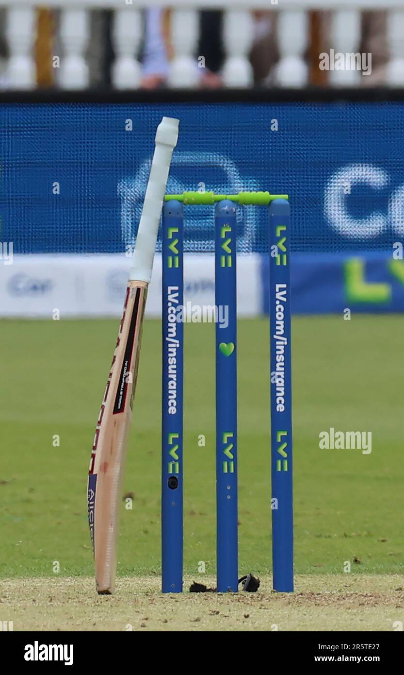 Stump and Bat during Test Match Series Day One of 4 match between ...