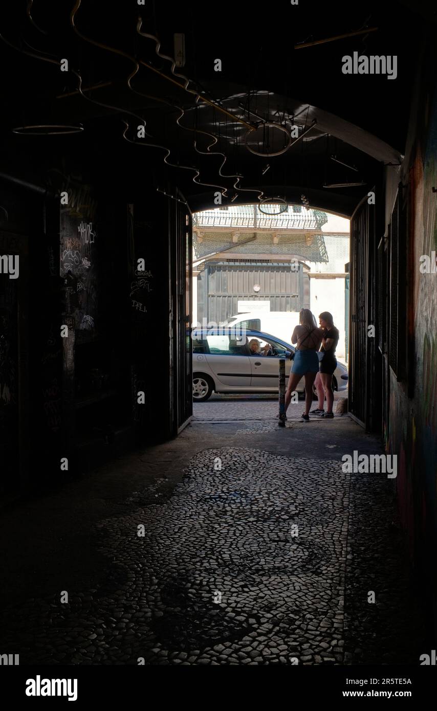 Entrance to the LX Factory complex in the Alcântara area of Lisbon ...
