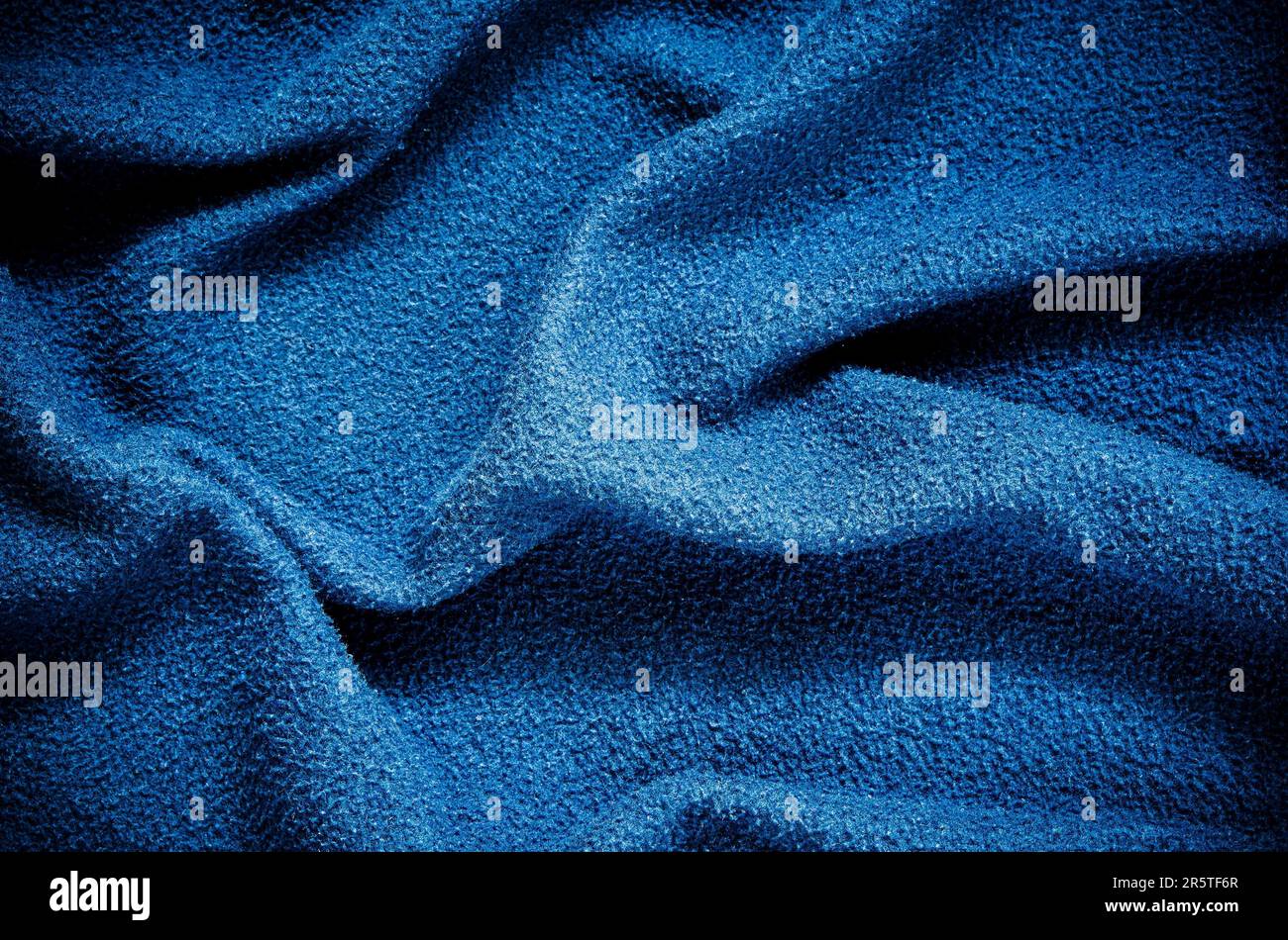 Blue wrinkled fabric texture. Close-up of soft cotton cloth, may be ...