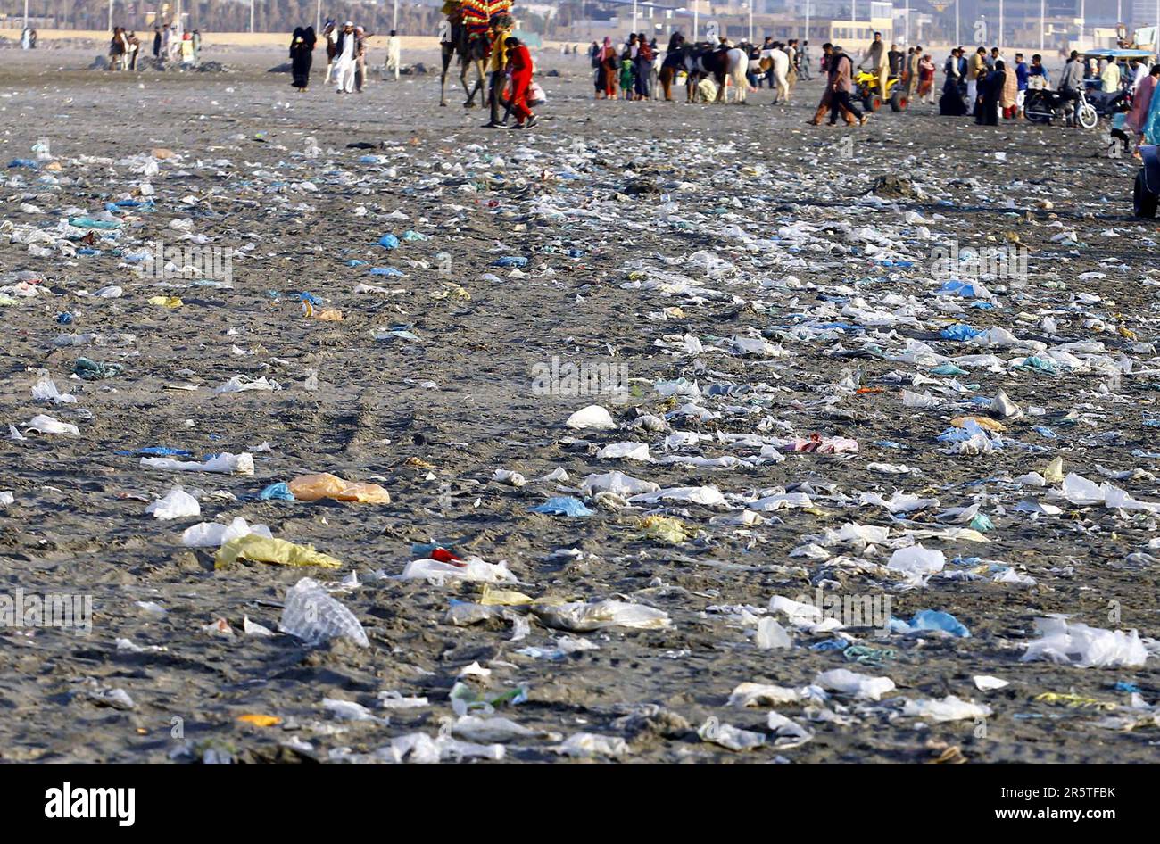 View of garbage lay along with Sea View Beach creating problems for ...