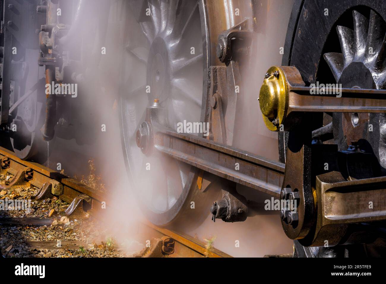 closer steam wheels Stock Photo - Alamy