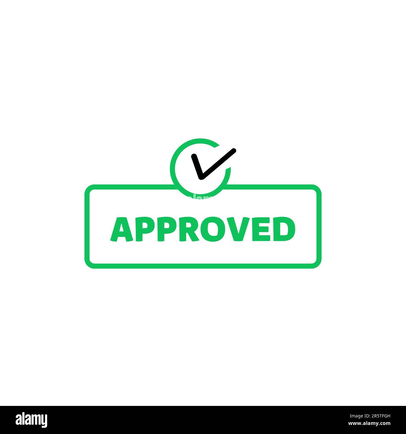 An illustration of a stamp of approvement on a white background Stock Photo - Alamy
