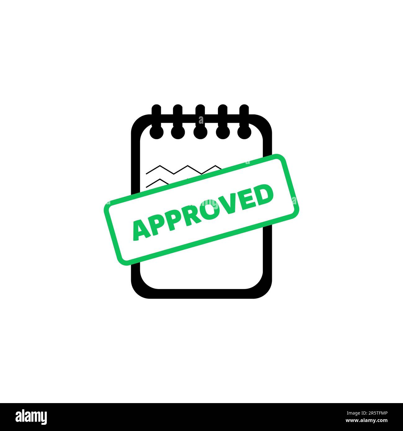 An illustration of a checklist with a green word 'Approved' on it on a ...