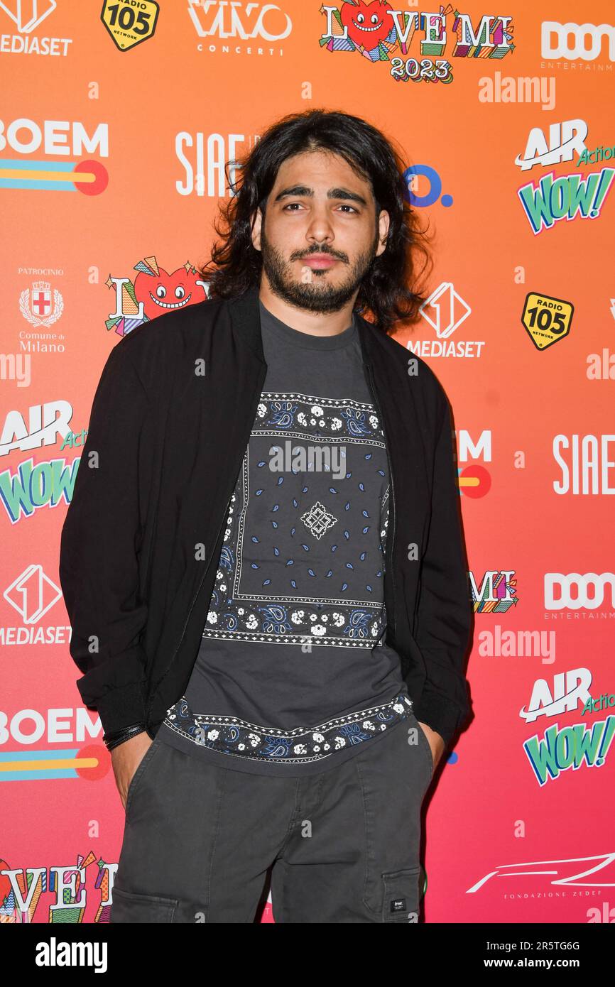 Max Angioni attends the photocall of presentation LoveMi concert in ...