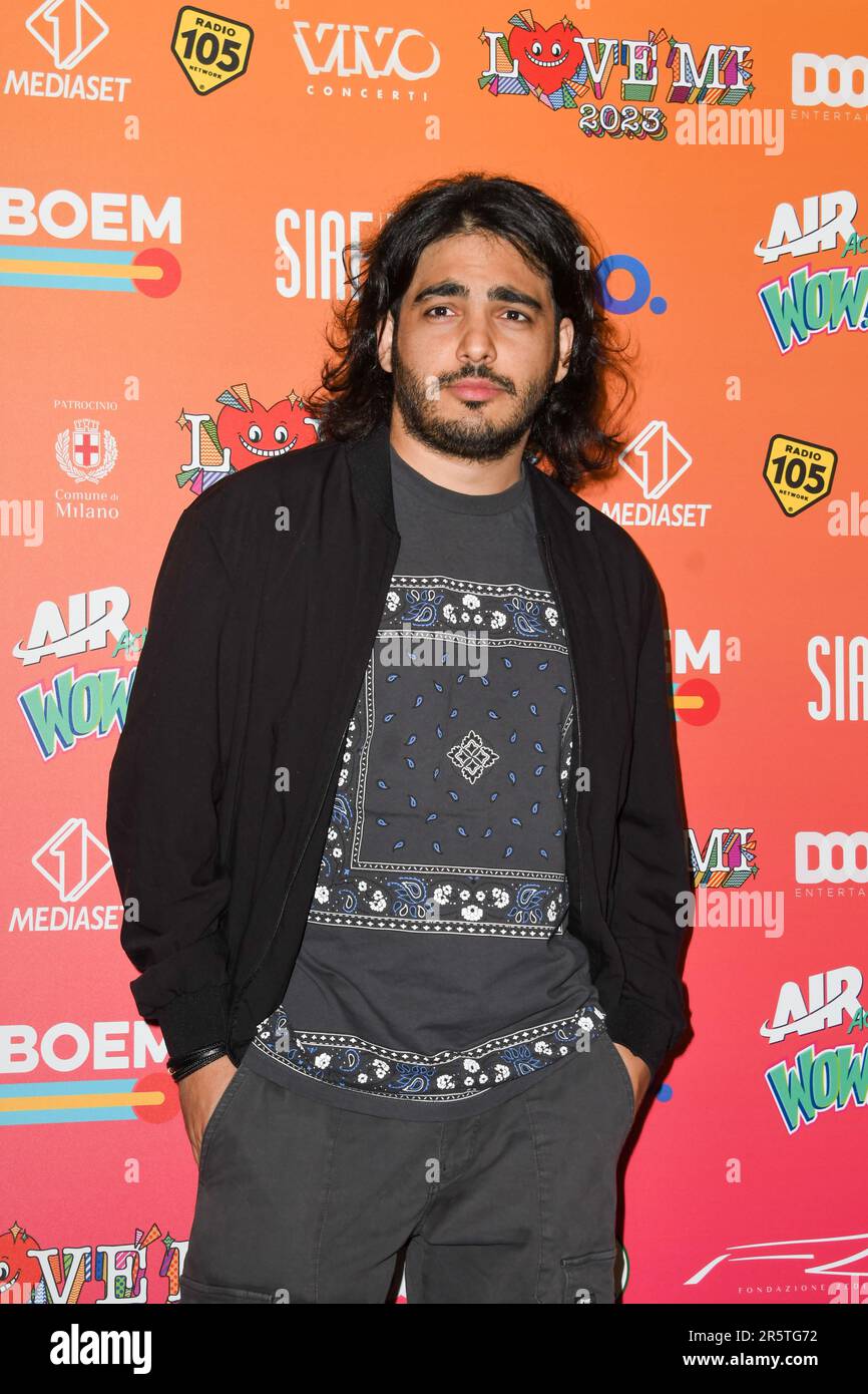 Max Angioni attends the photocall of presentation LoveMi concert in ...