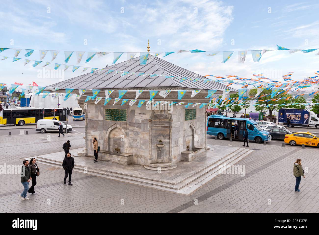 Istanbul, Turkey - May 5, 2023: Fountain of Ahmed III, or Ahmet Cesmesi ...