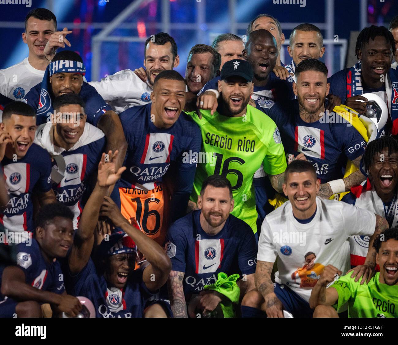 PARIS, FRANCE - JUNE 3: Kylian Mbappe, Neymar, Sergio Ramos, Lionel ...