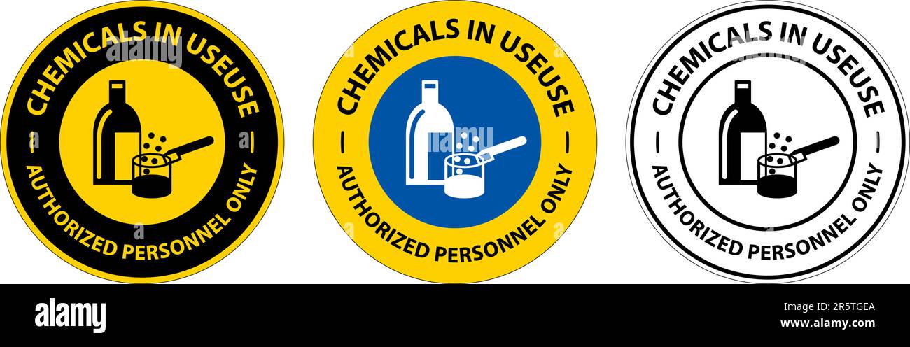 Notice Chemicals In Use Symbol Sign On White Background Stock Vector ...