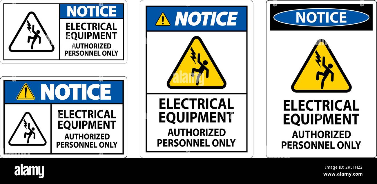 Notice Label Electrical Equipment, Authorized Personnel Only Stock ...