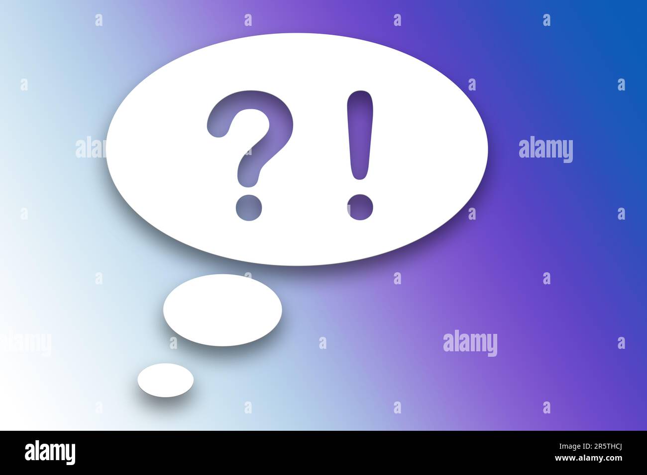 White speech bubble with question mark and exclamation mark Stock Photo ...