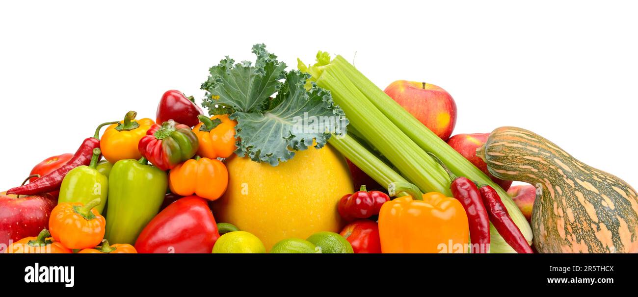 Set vegetables isolated on white background Stock Photo - Alamy