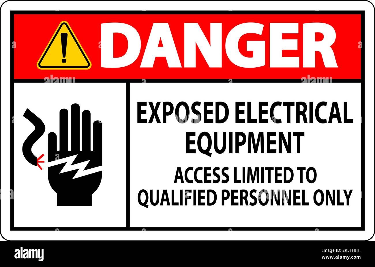 Danger Sign Exposed Electrical Equipment, Access Limited To Qualified ...
