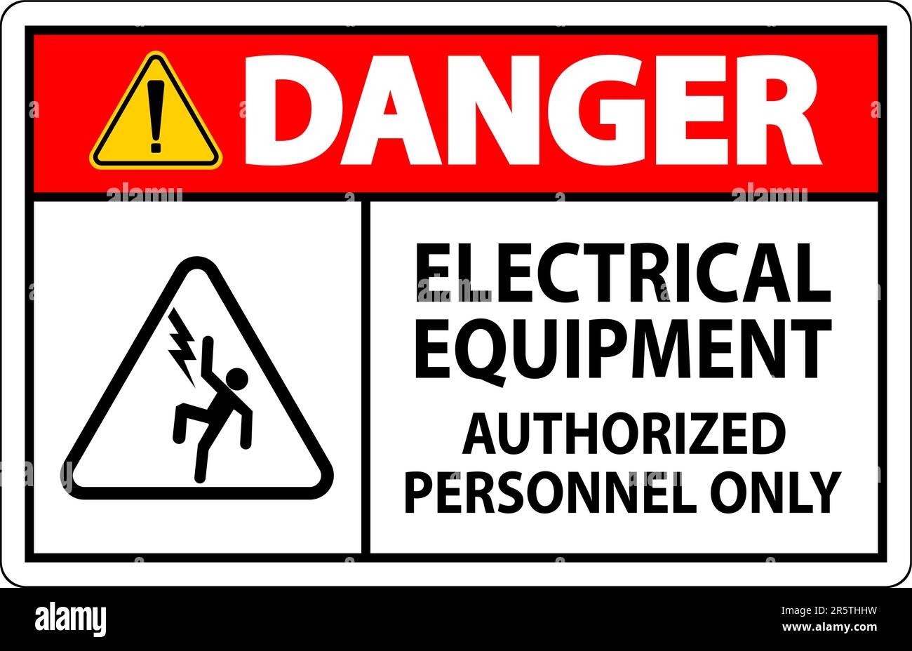 Danger Label Electrical Equipment, Authorized Personnel Only Stock ...