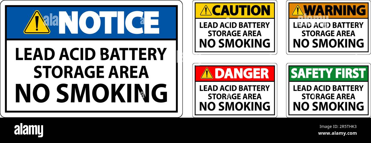 Danger sign lead acid battery storage area hi-res stock photography and ...