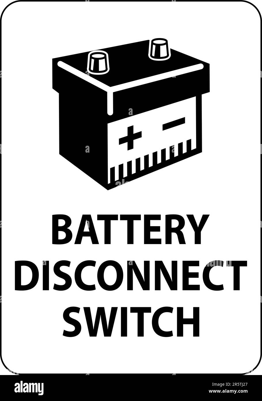 Battery Disconnect Switch Sign On White Background Stock Vector Image ...