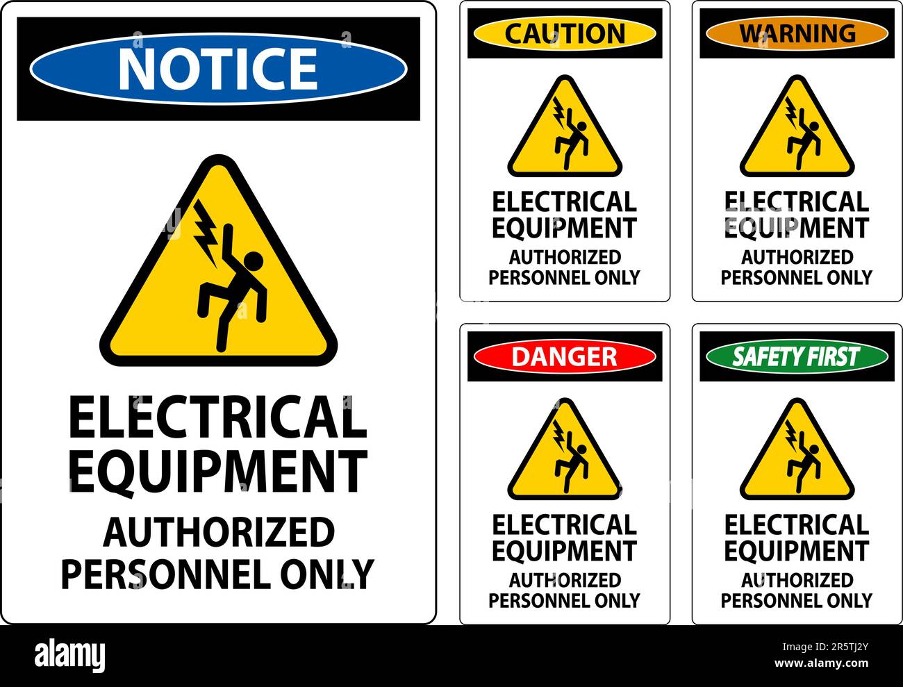 Danger Label Electrical Equipment, Authorized Personnel Only Stock ...