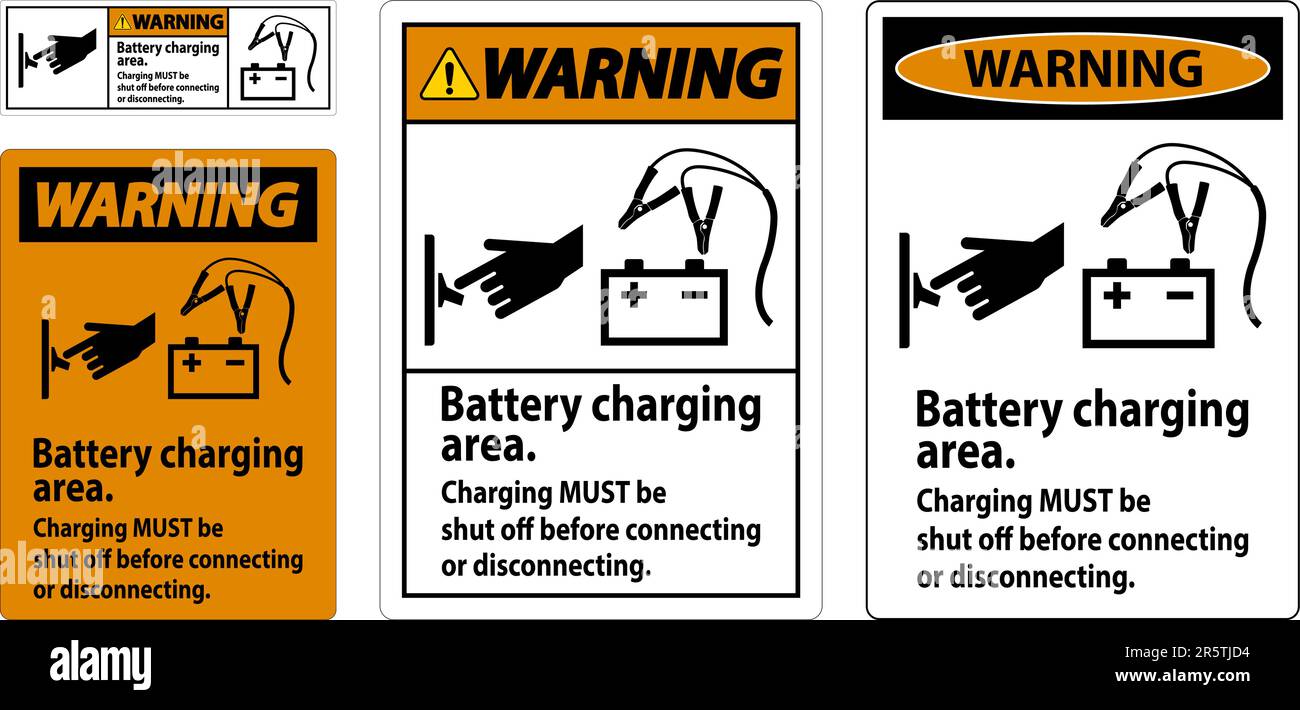 Warning First Sign Battery Charging Area, Charging Must Be Shut Off ...