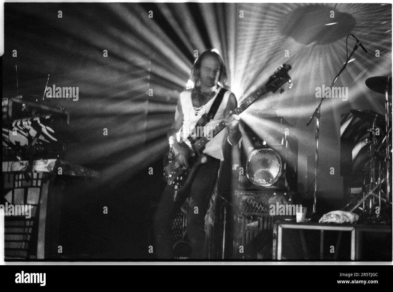 Alan Davey on bass as Hawkwind play live at Cardiff University on 14 ...