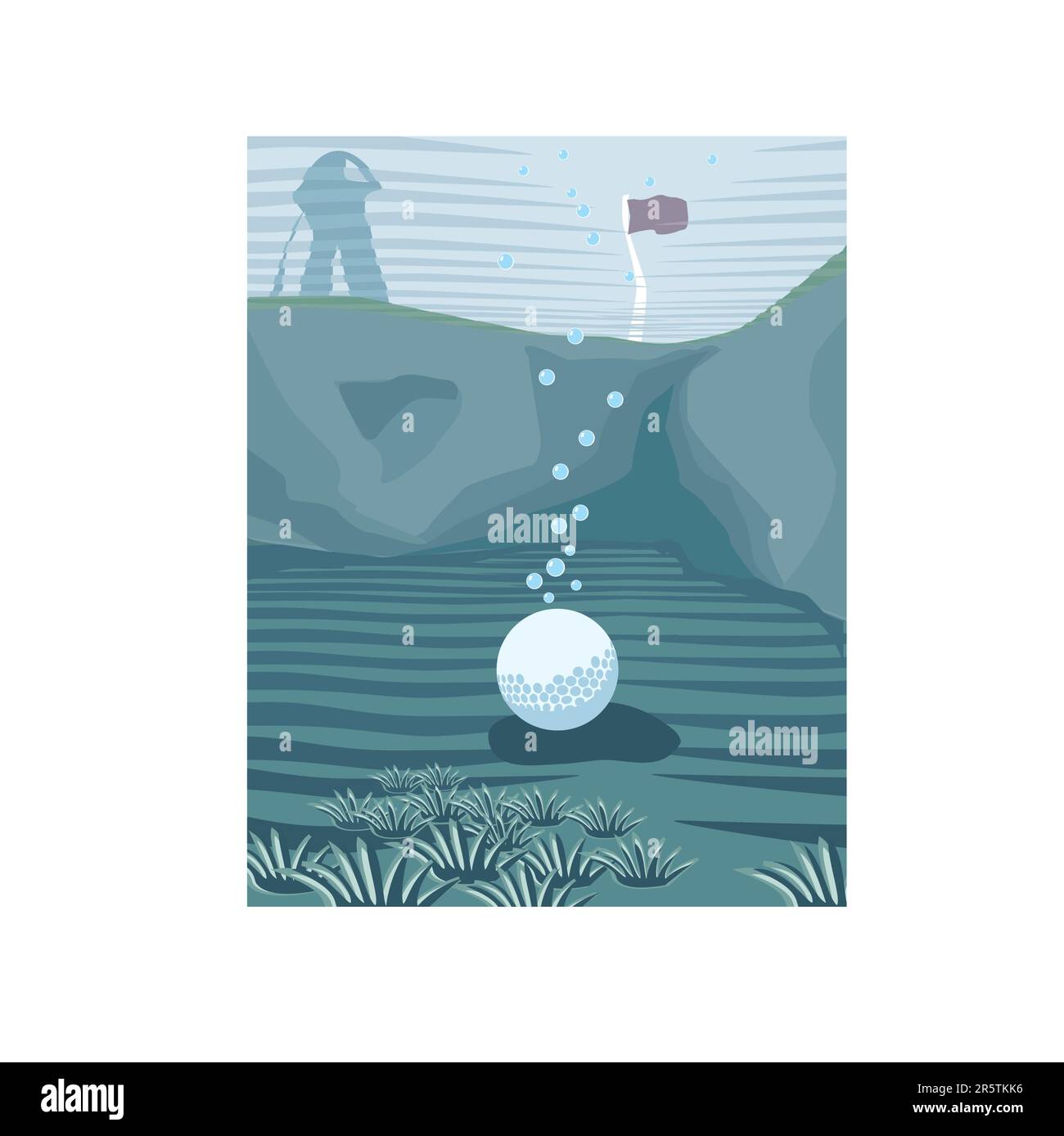 Golf ball in lake Stock Vector Image & Art - Alamy