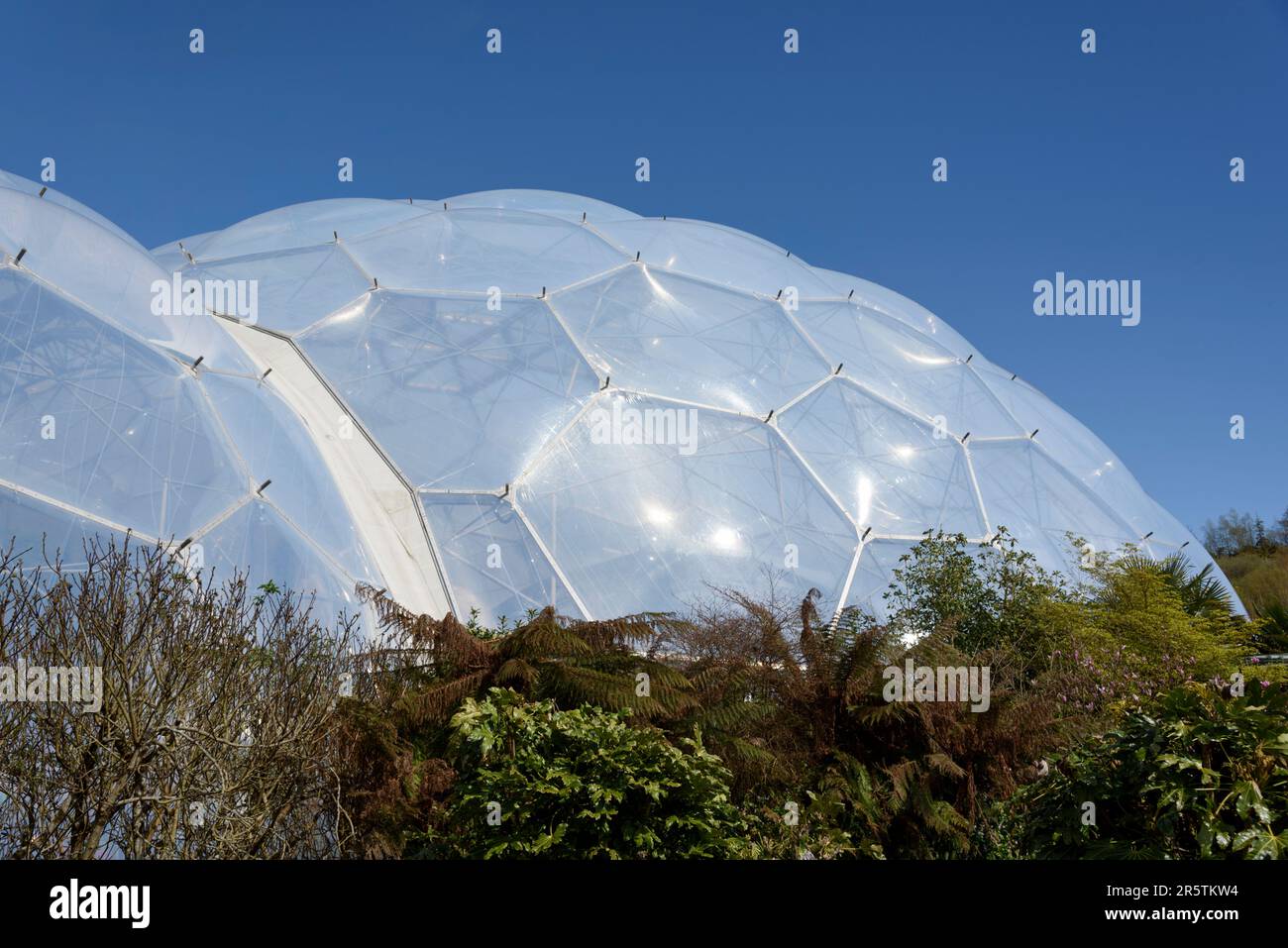 Giant domes of the Eden Project, near St Austell, Cornwall, England, UK ...