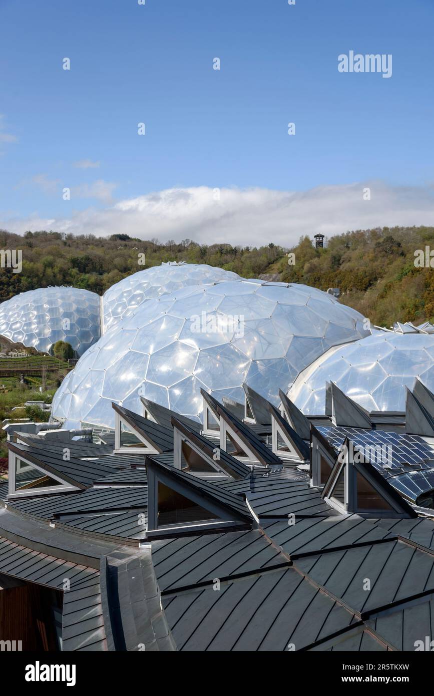 Giant domes of the Eden Project, near St Austell, Cornwall, England, UK ...