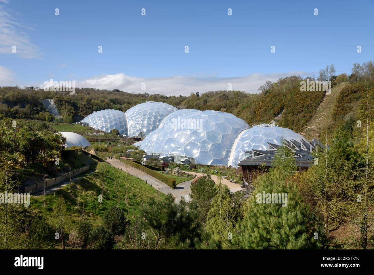Giant domes of the Eden Project, near St Austell, Cornwall, England, UK ...