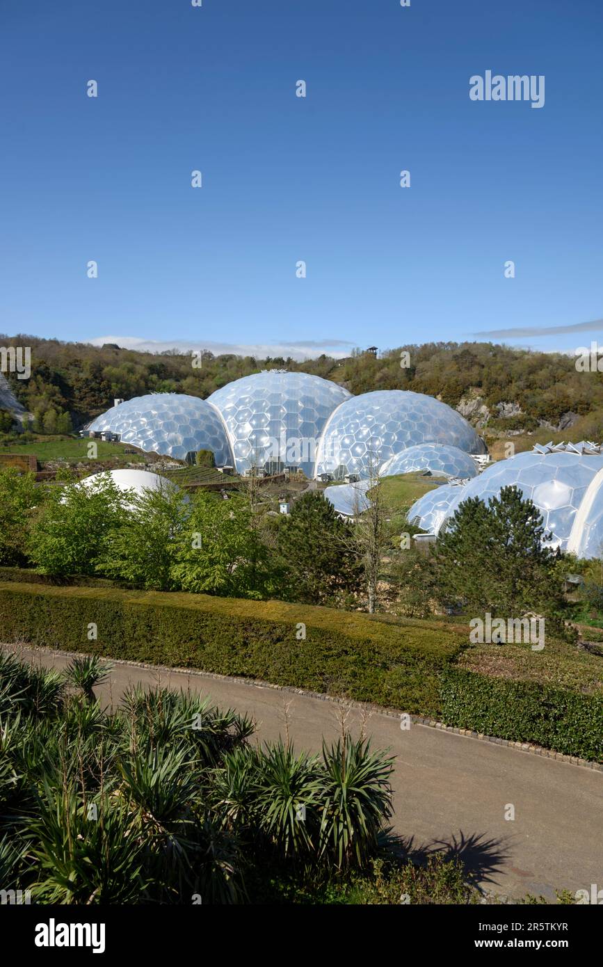 Giant domes of the Eden Project, near St Austell, Cornwall, England, UK ...