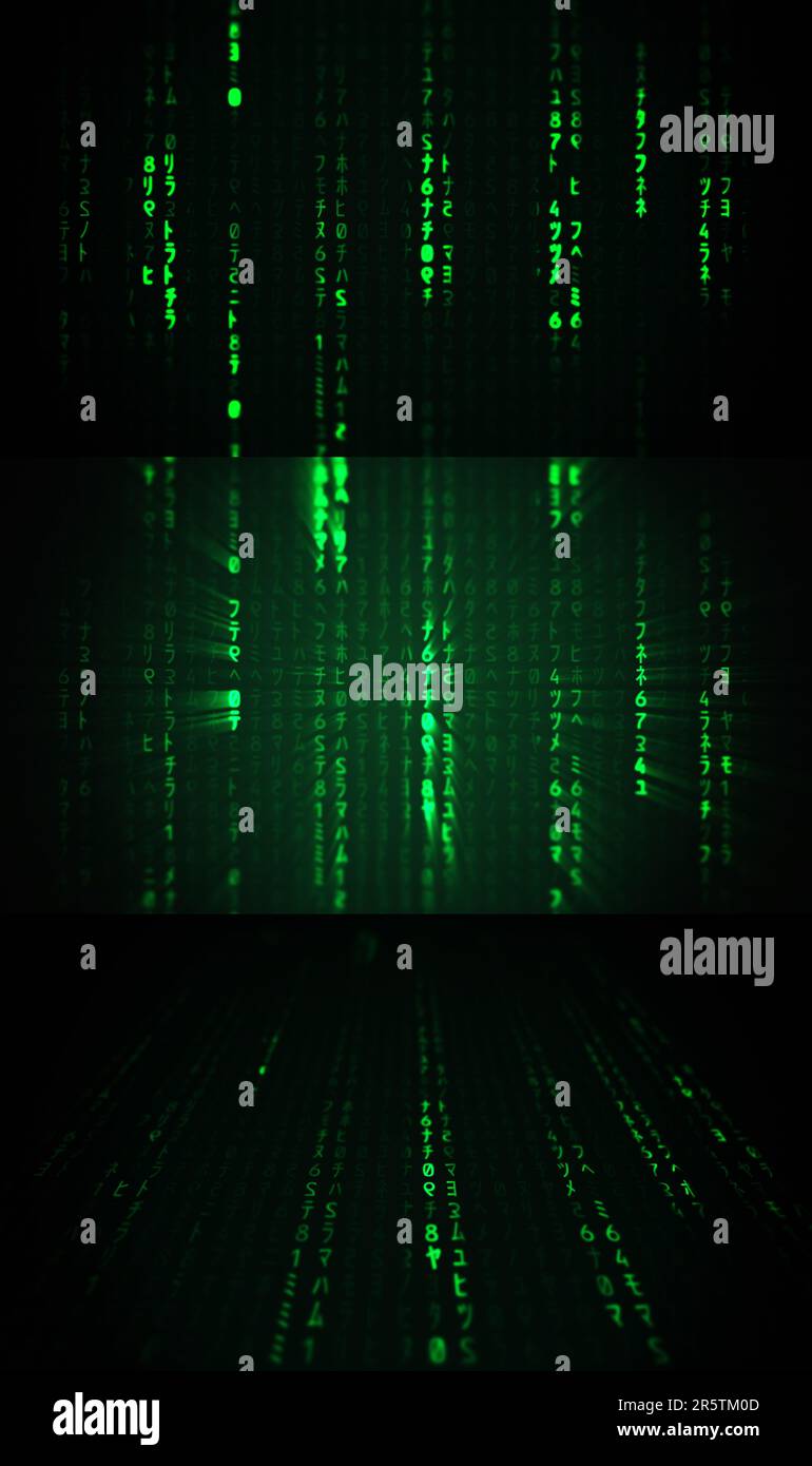 A glowing green text illuminated in a dark atmosphere with dim lighting ...