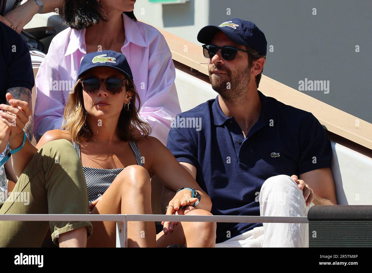 Paris, France. 05th June, 2023. Constance Labbe, Tom Leeb in the stands ...