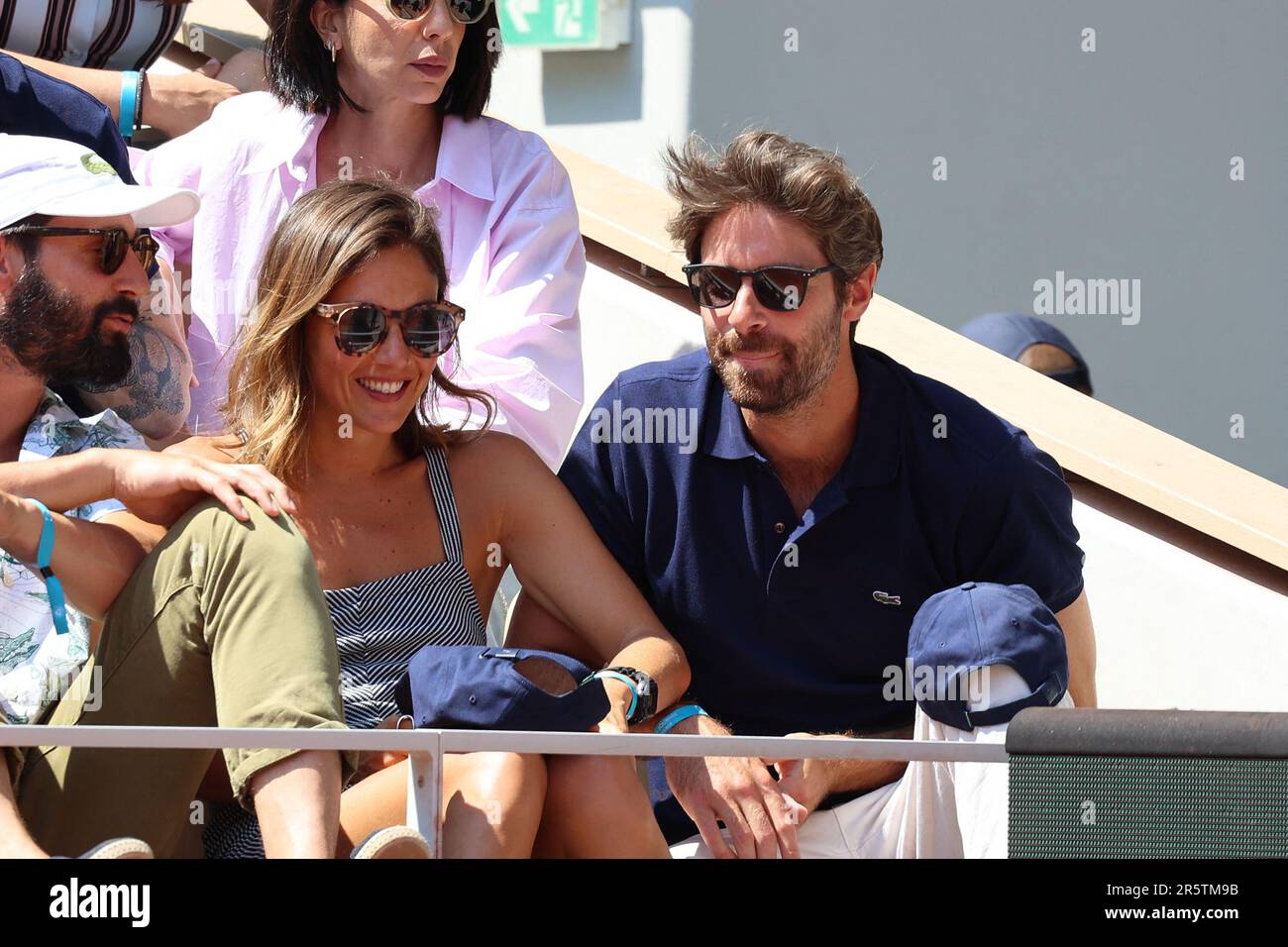 Paris, France. 05th June, 2023. Constance Labbe, Tom Leeb in the stands ...
