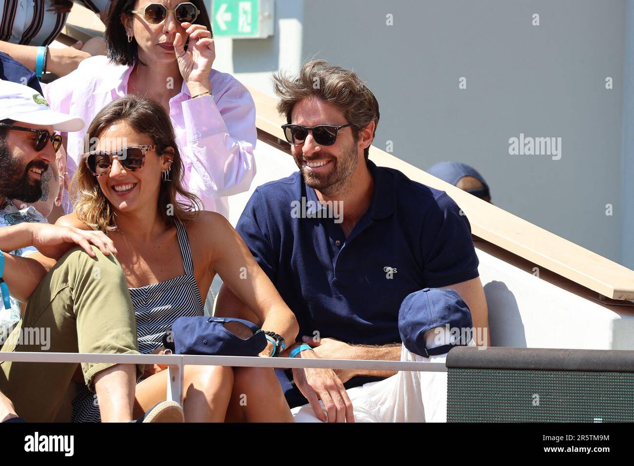 Paris, France. 05th June, 2023. Constance Labbe, Tom Leeb in the stands ...