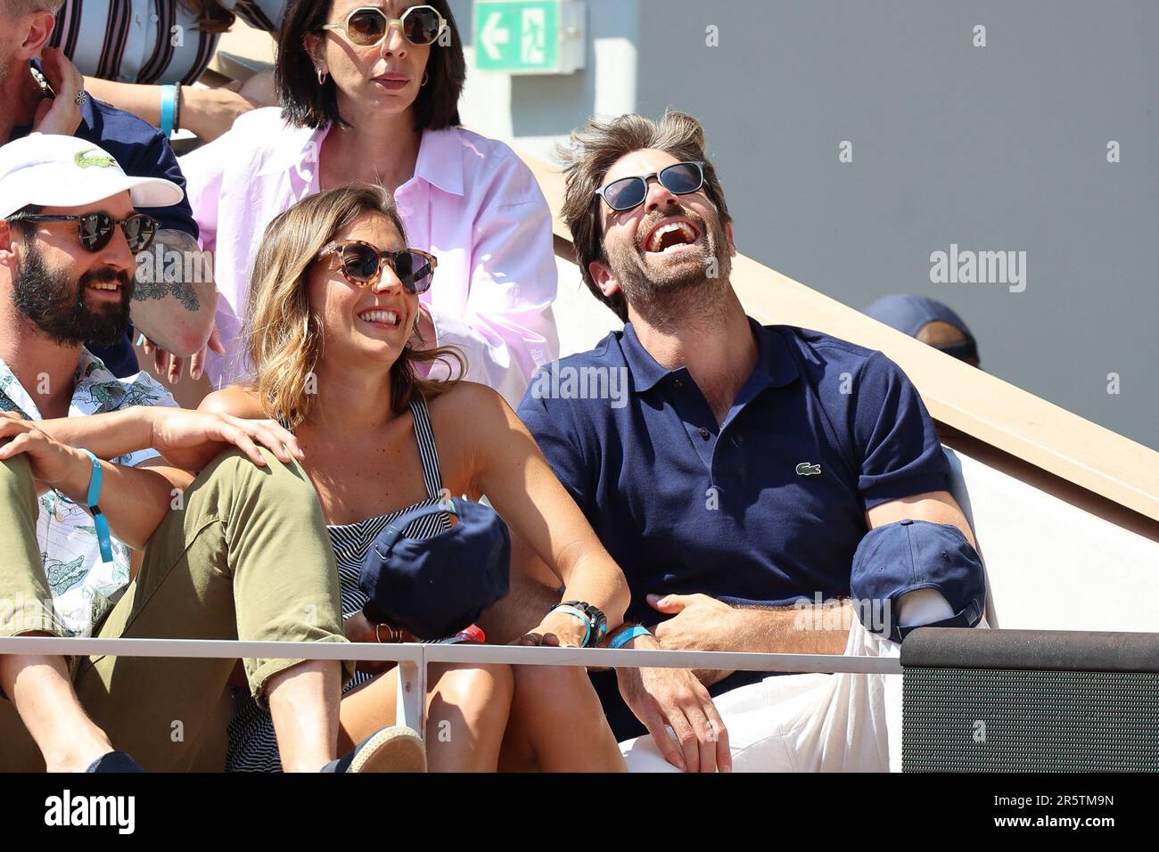 Paris, France. 05th June, 2023. Constance Labbe, Tom Leeb in the stands ...