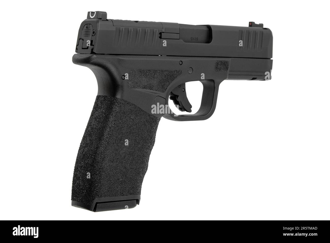 Modern semi-automatic pistol isolate on a white background. Armament ...