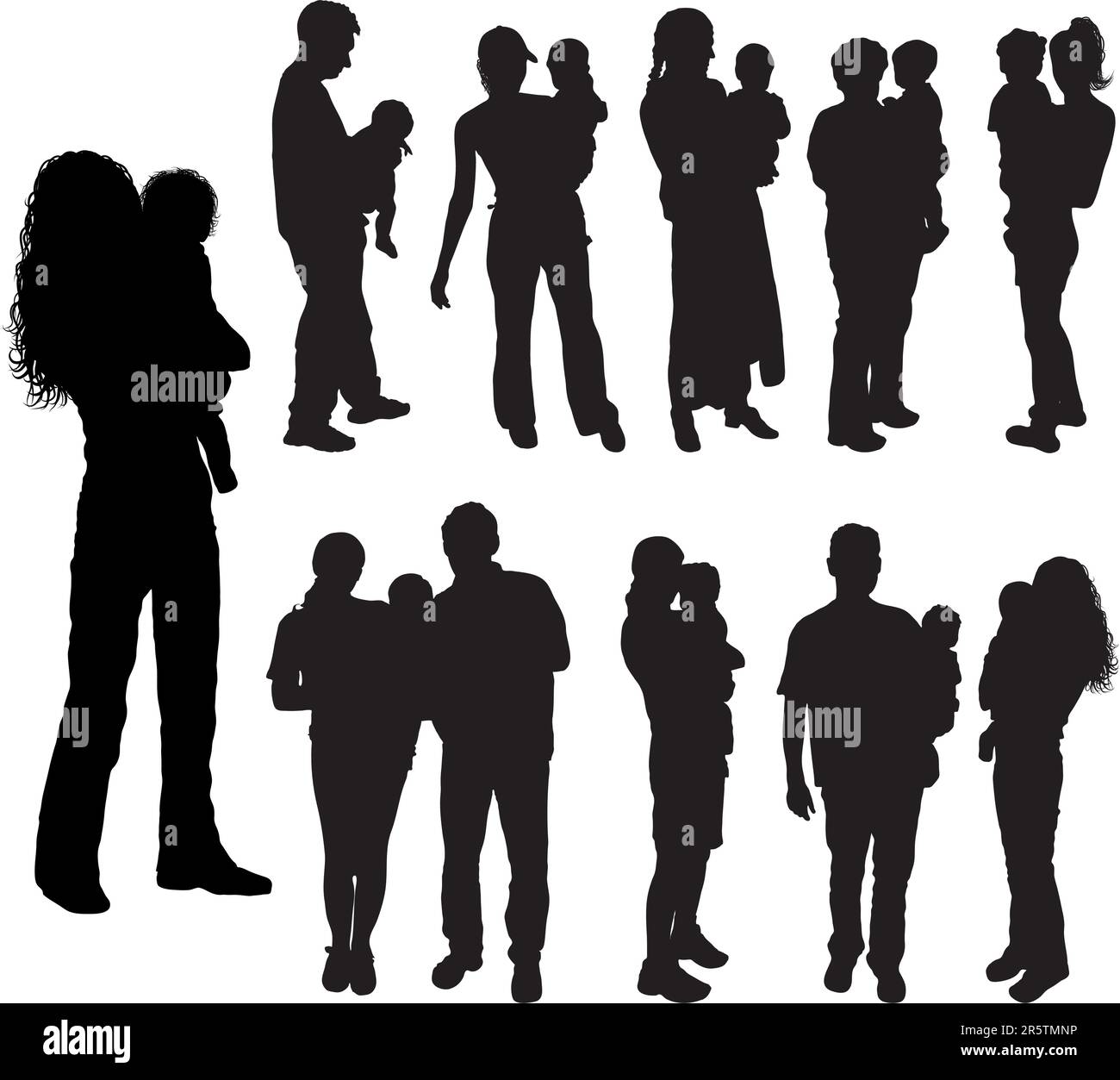 Parents silhouette vector hi-res stock photography and images - Alamy
