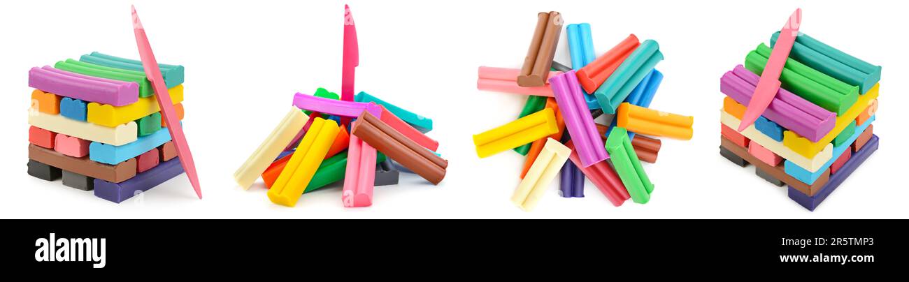 Multicolored bright composition Colorful modelling clay bricks from ...