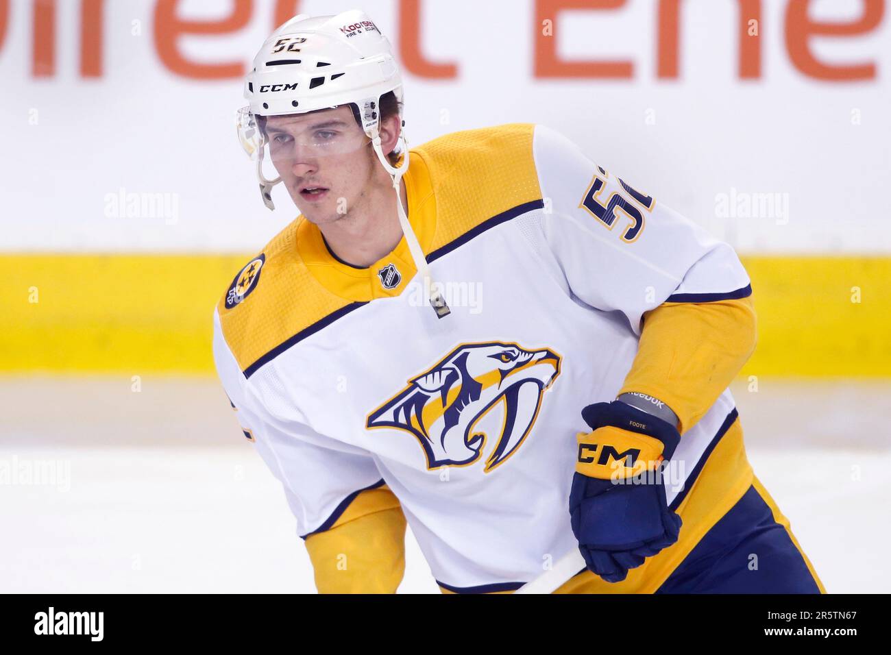 NHL profile photo on Nashville Predators player Cal Foote at a game ...