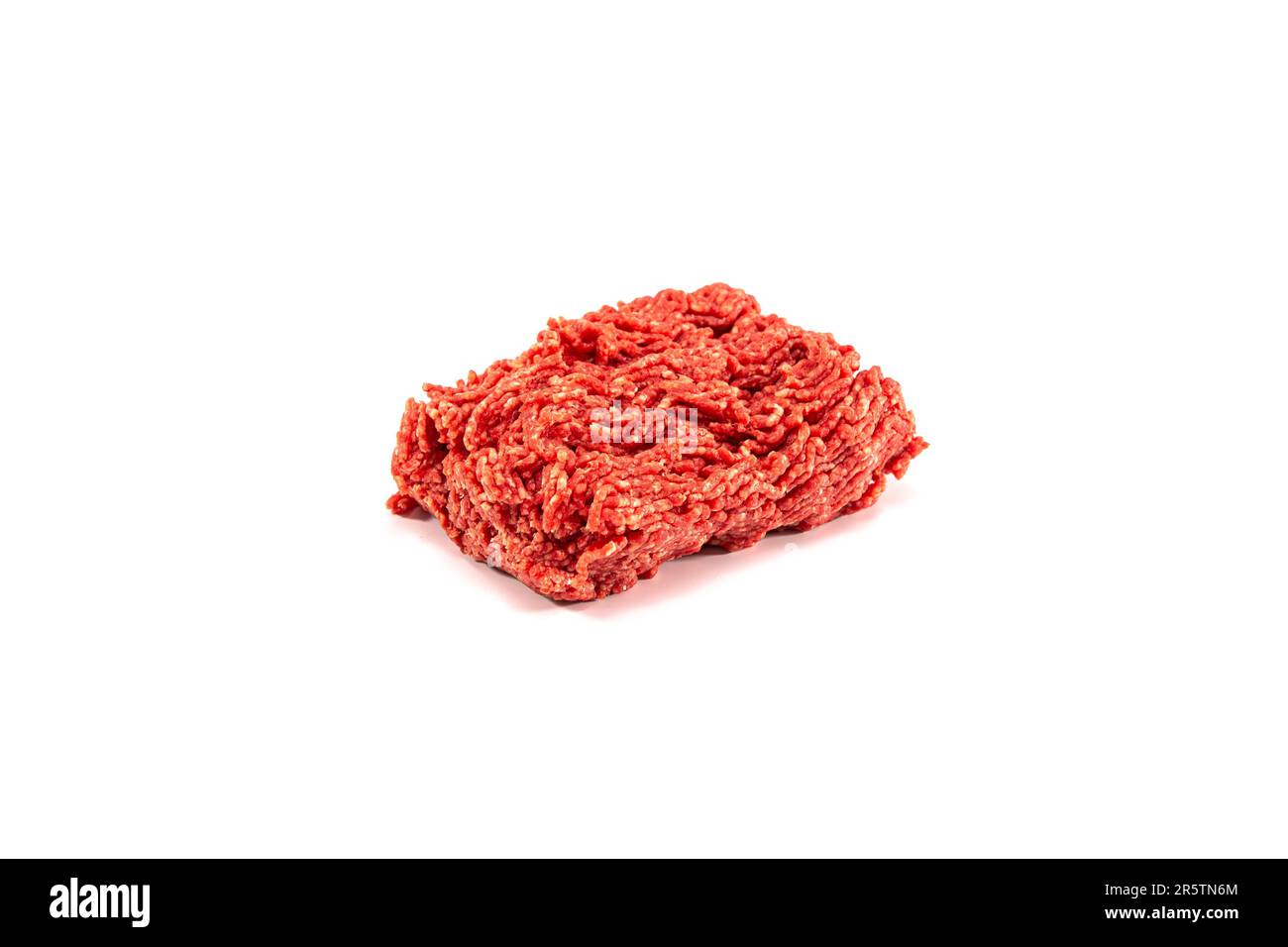 A picture of uncooked ground beef isolated on a white background Stock ...