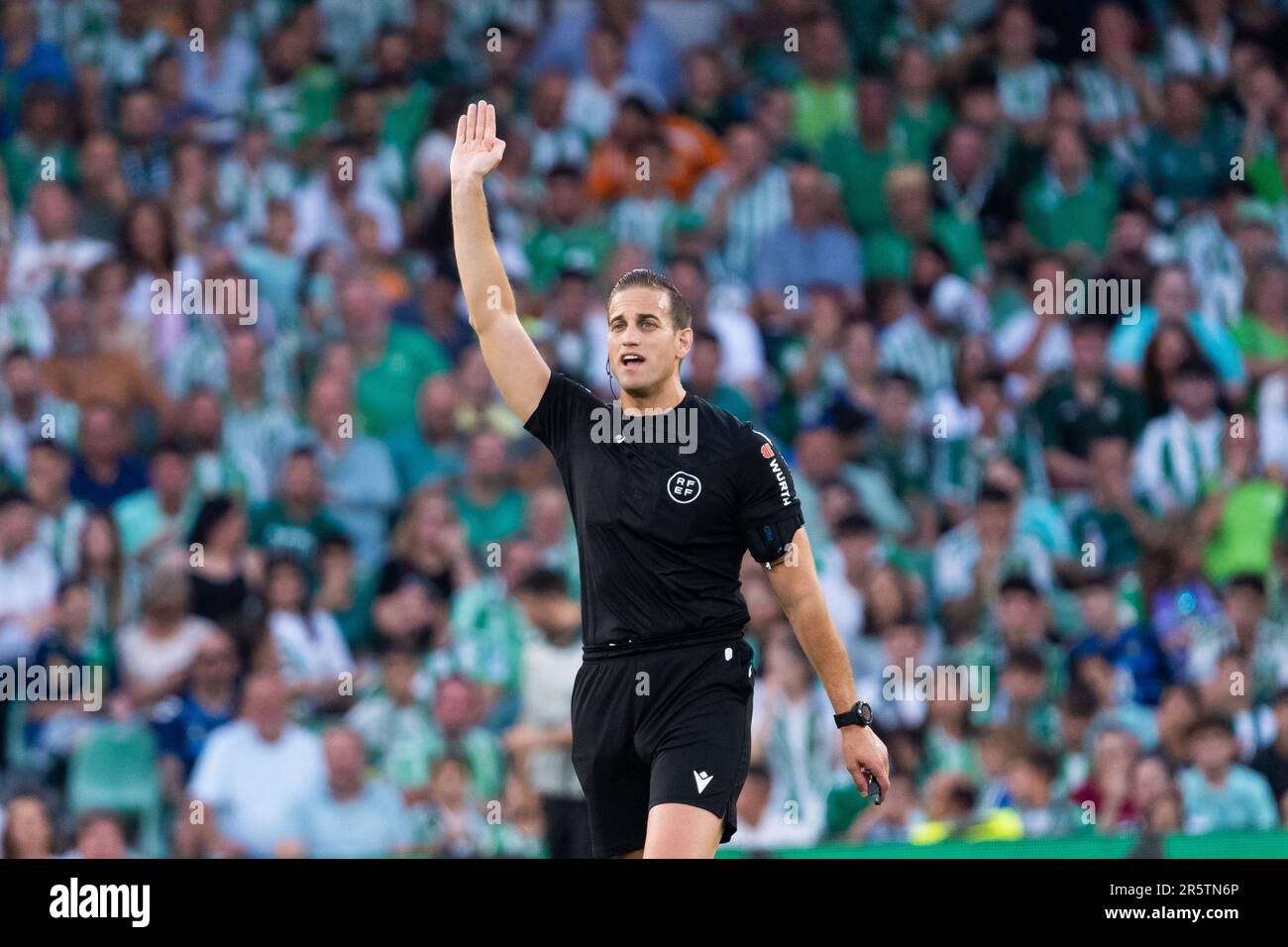 Seville, Spain. 04th June, 2023. Referee Javier Alberola Rojas makes a ...