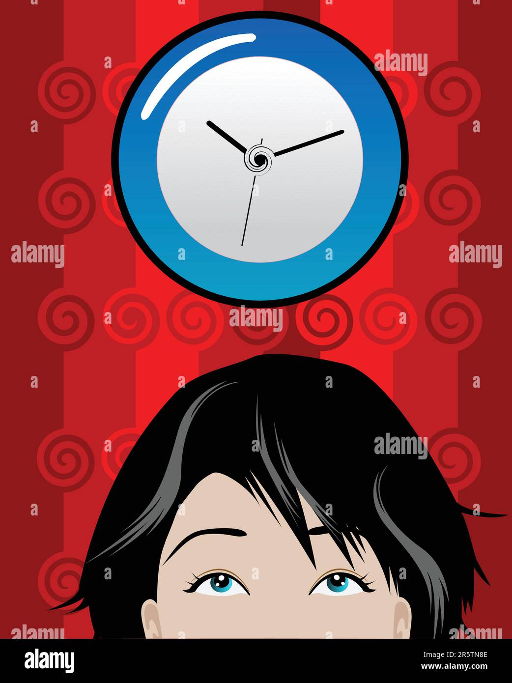 Woman tired office work Stock Vector Images - Alamy