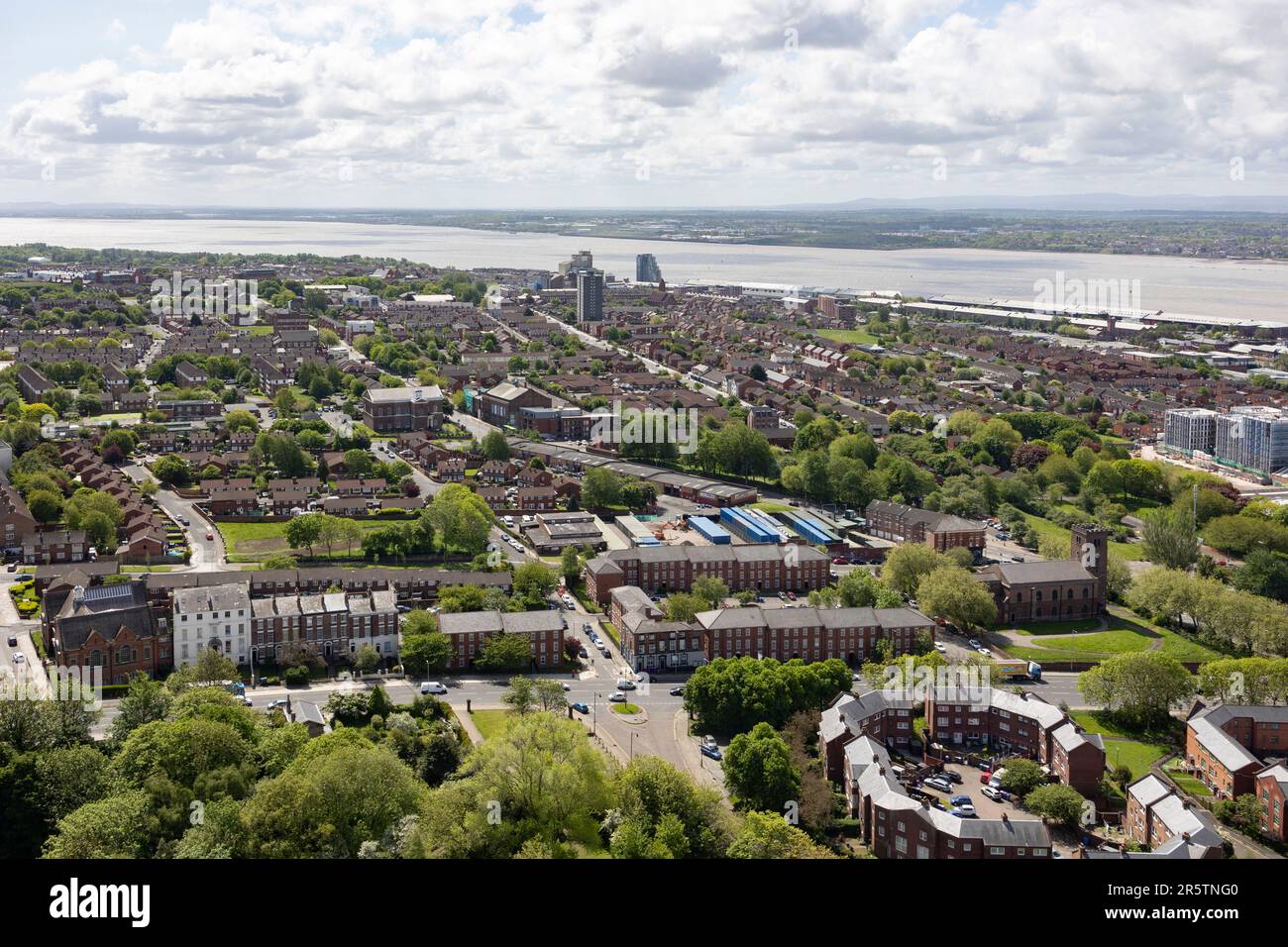 Liverpool, united kingdom May, 16, 2023 Aerial view of Liverpool’s ...