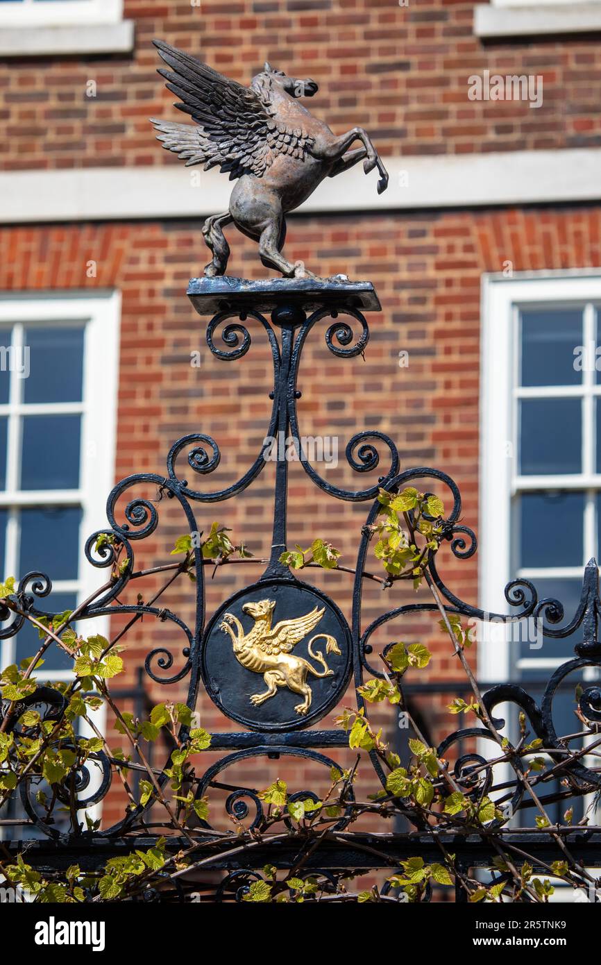 London, UK - April 20th 2023: Grays Inn Griffin and Pegasus of Inner ...