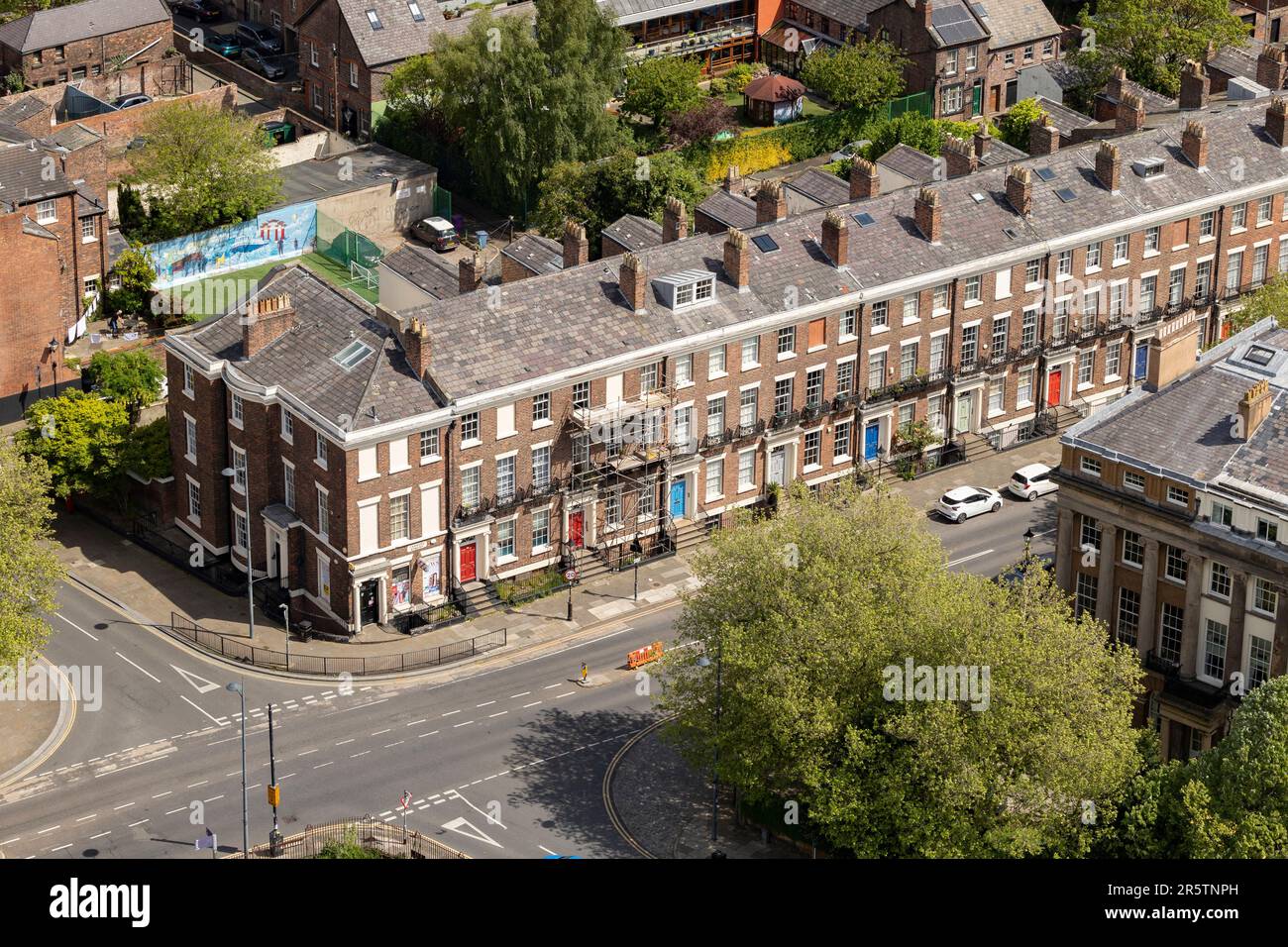 Liverpool, united kingdom May, 16, 2023 terrace Brick houses in ...