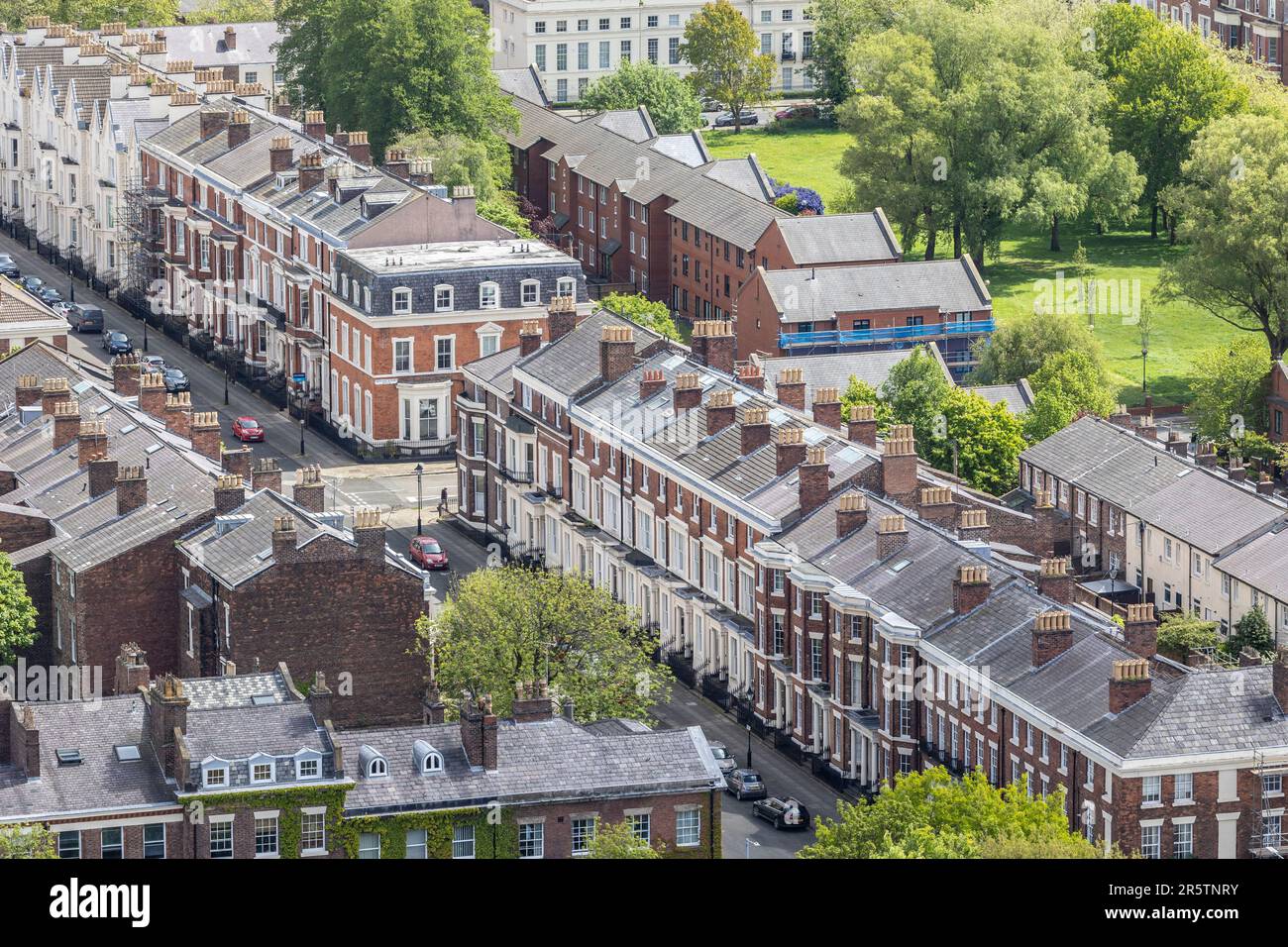 Liverpool, united kingdom May, 16, 2023 terrace Brick houses in ...