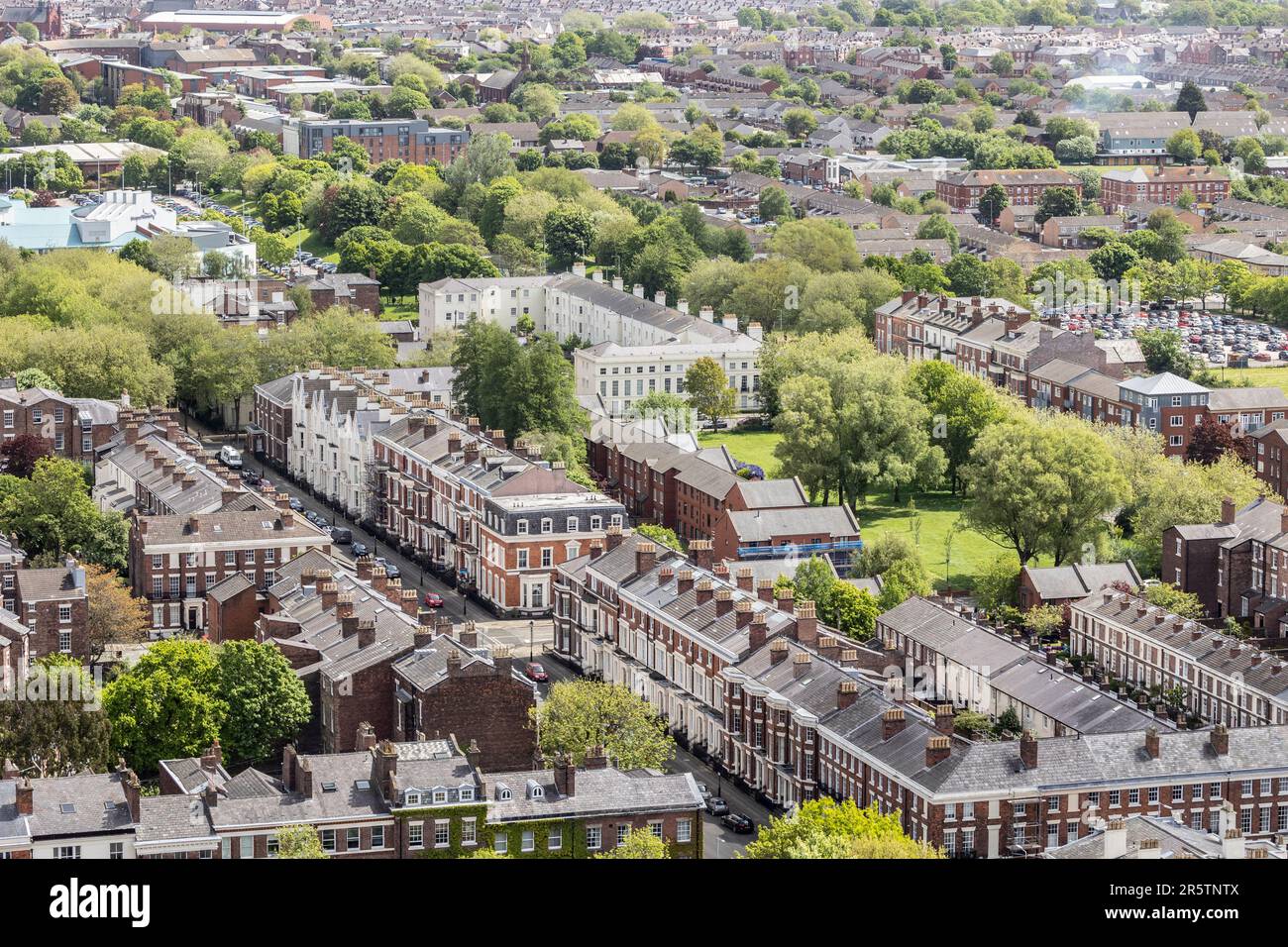 Liverpool, united kingdom May, 16, 2023 terrace Brick houses in ...