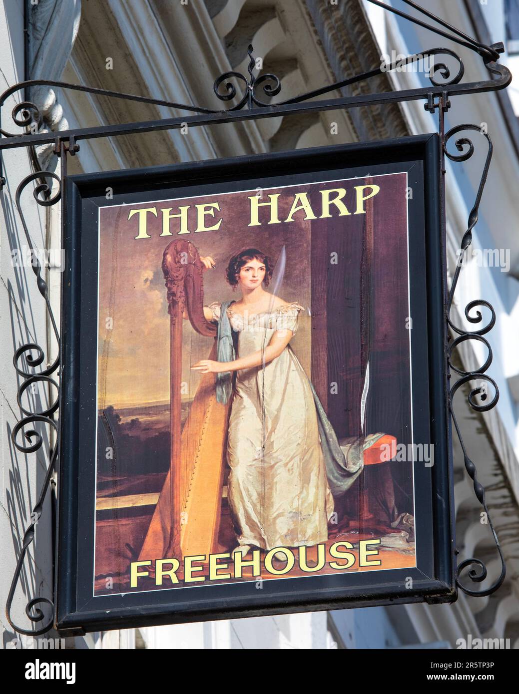 London, UK - April 20th 2023: The traditional hanging sign on the ...