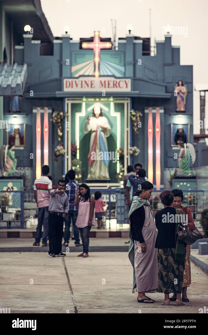 The Cathedral of Mary Help of Christians in the city of Laitumkhrah in ...