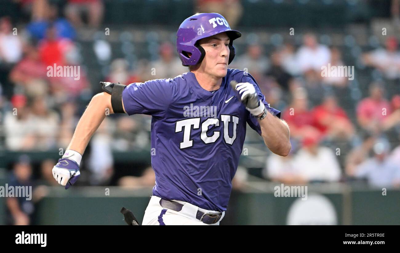 TCU batter Cole Fontenelle against Arizona during an NCAA baseball game ...