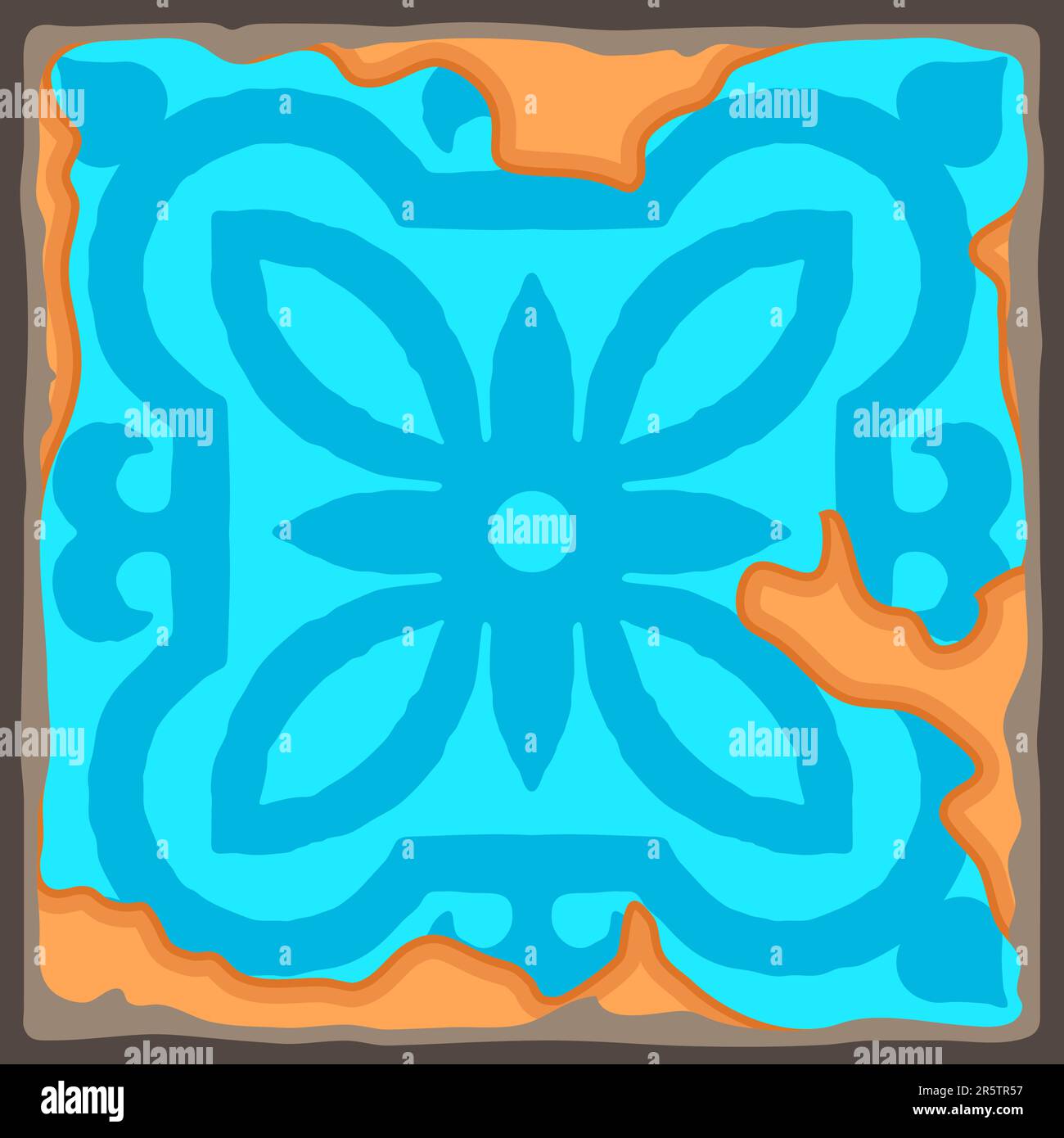 Ancient ceramic tile. Wall or floor texture. Decorative antique stone ...