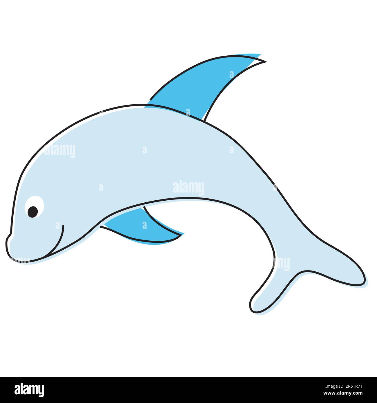 Happy, smiling cartoon dolphin Stock Vector Image & Art - Alamy