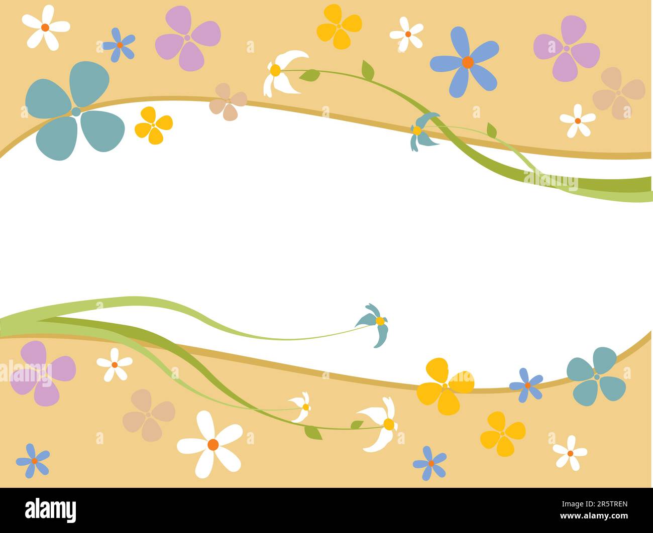 Illustration of different colored and sized spring flowers Stock Vector ...